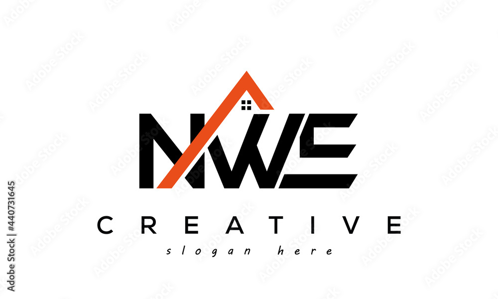 initial NWE letter real estate construction logo vector Stock Vector ...