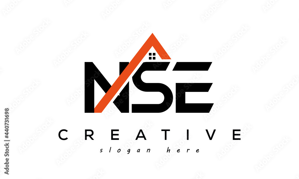 initial NSE letter real estate construction logo vector Stock Vector ...