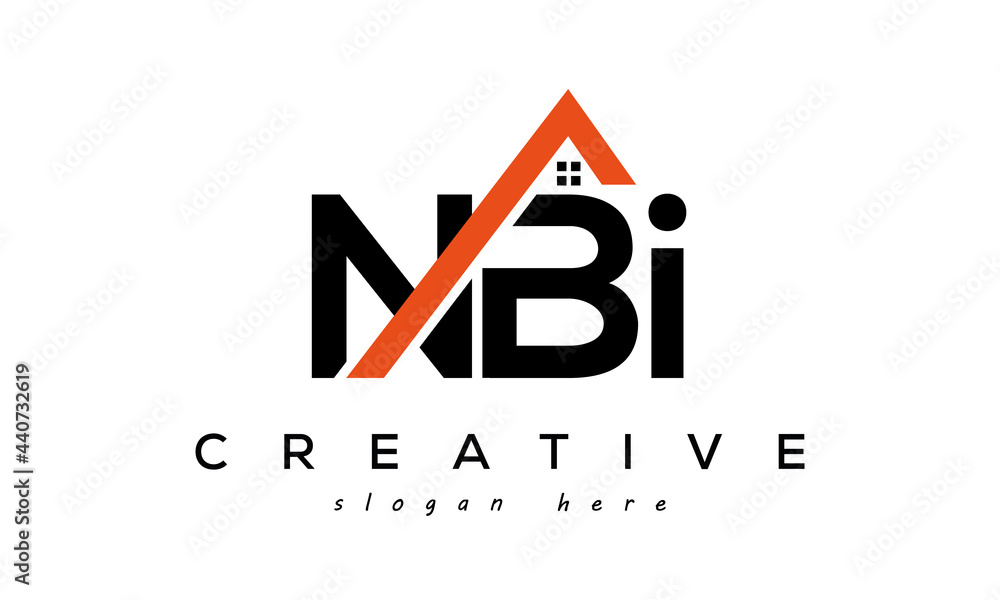 initial NBI letters real estate construction logo vector Stock Vector ...