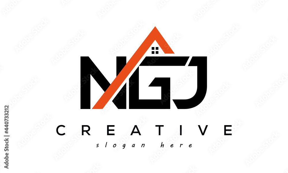 initial NGJ letters real estate construction logo vector Stock Vector ...