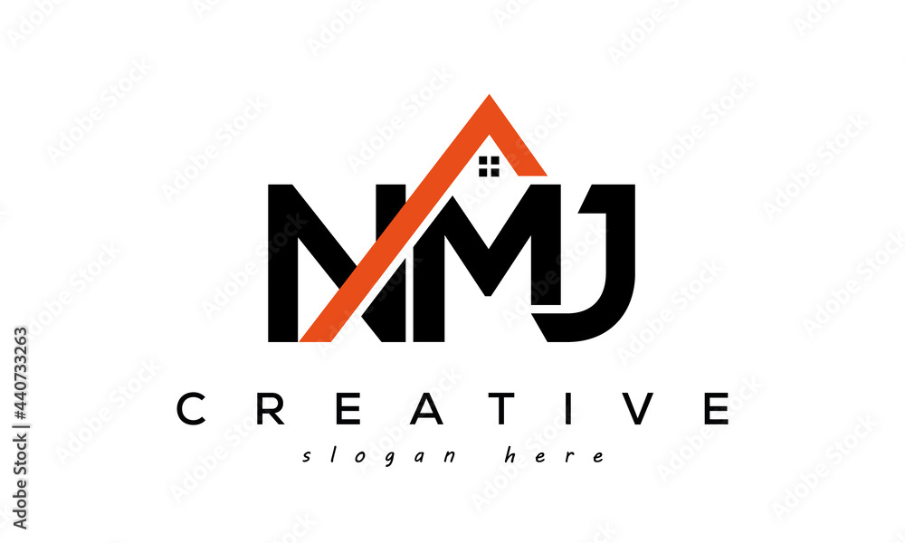 Vetor de initial NMJ letters real estate construction logo vector do ...