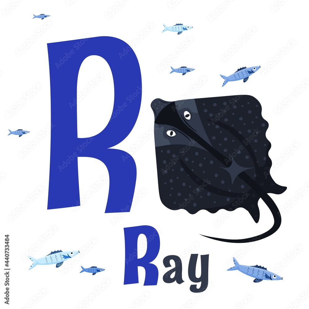 Sea Animals Alphabet. ABC for children. Letter R Stock Vector | Adobe Stock
