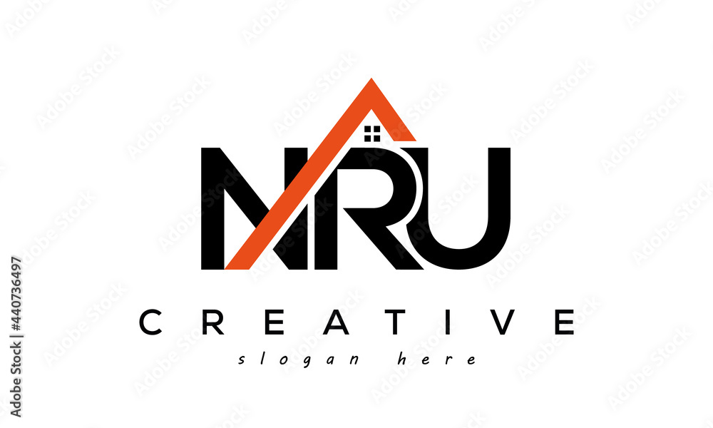 initial NRU letters real estate construction logo vector Stock Vector ...