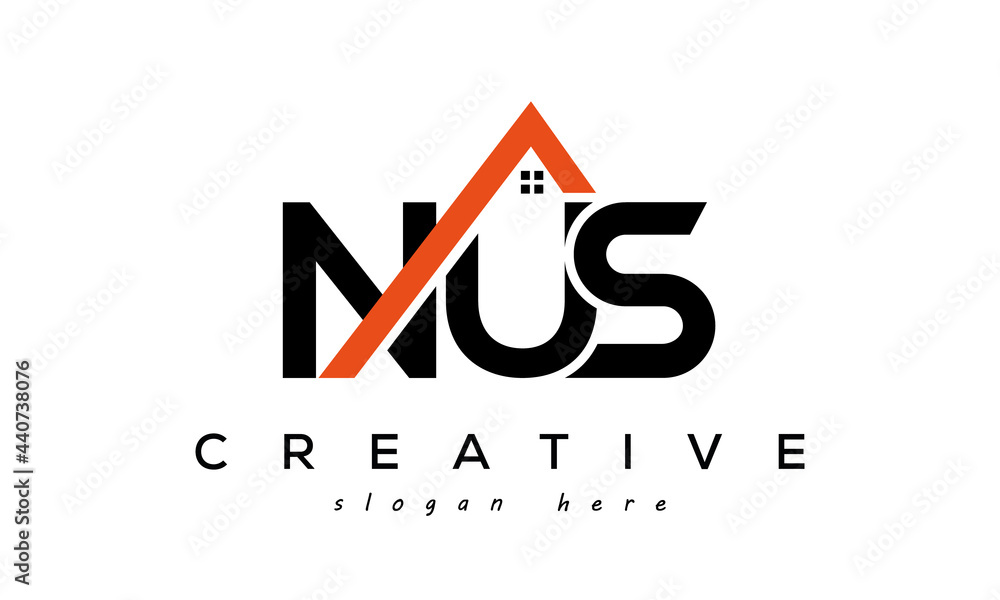 NUS letters real estate construction logo vector Stock Vector | Adobe Stock