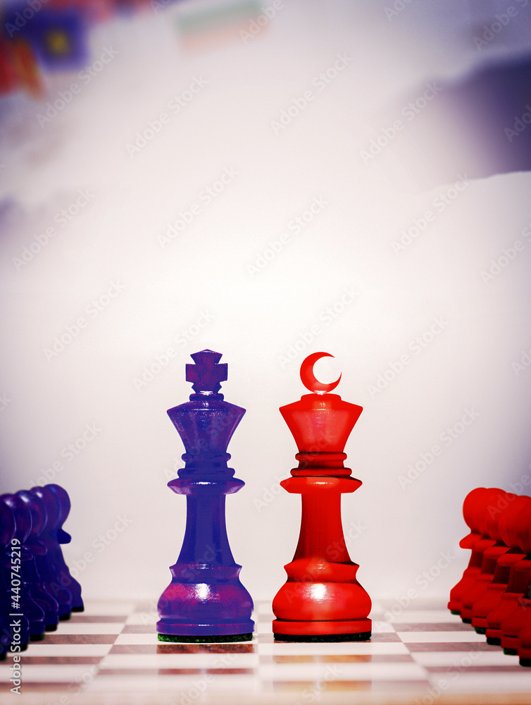Two kings facing each other on the chessboard. The kings facing each ...