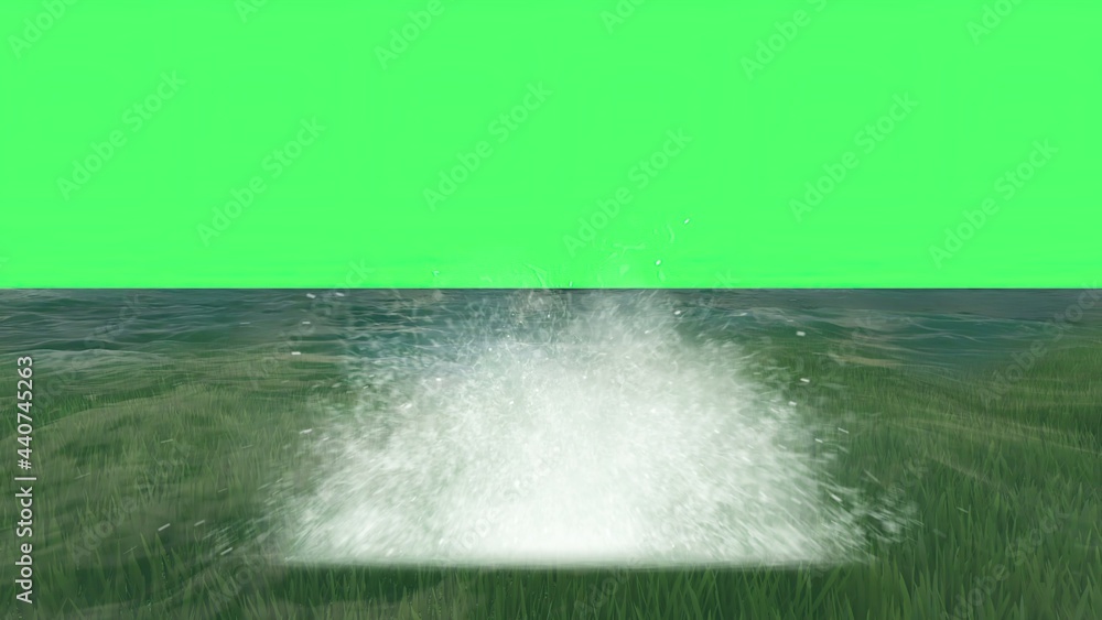 3d illustration - Water Blast Explosion on green screen Stock ...