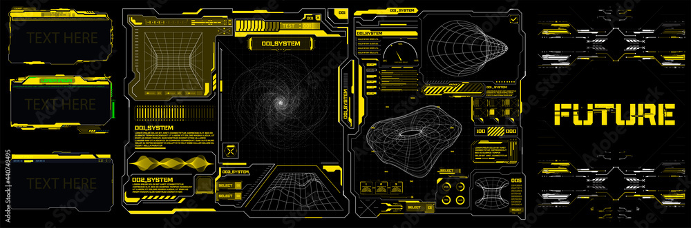 Abstract digital technology UI, UX Futuristic HUD, FUI, Virtual ...