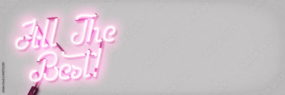 Vector realistic isolated neon sign of All The Best logo with copy ...