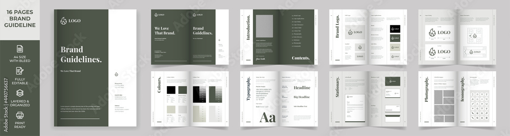 Brand Manual Template, Simple style and modern layout Brand Style ...