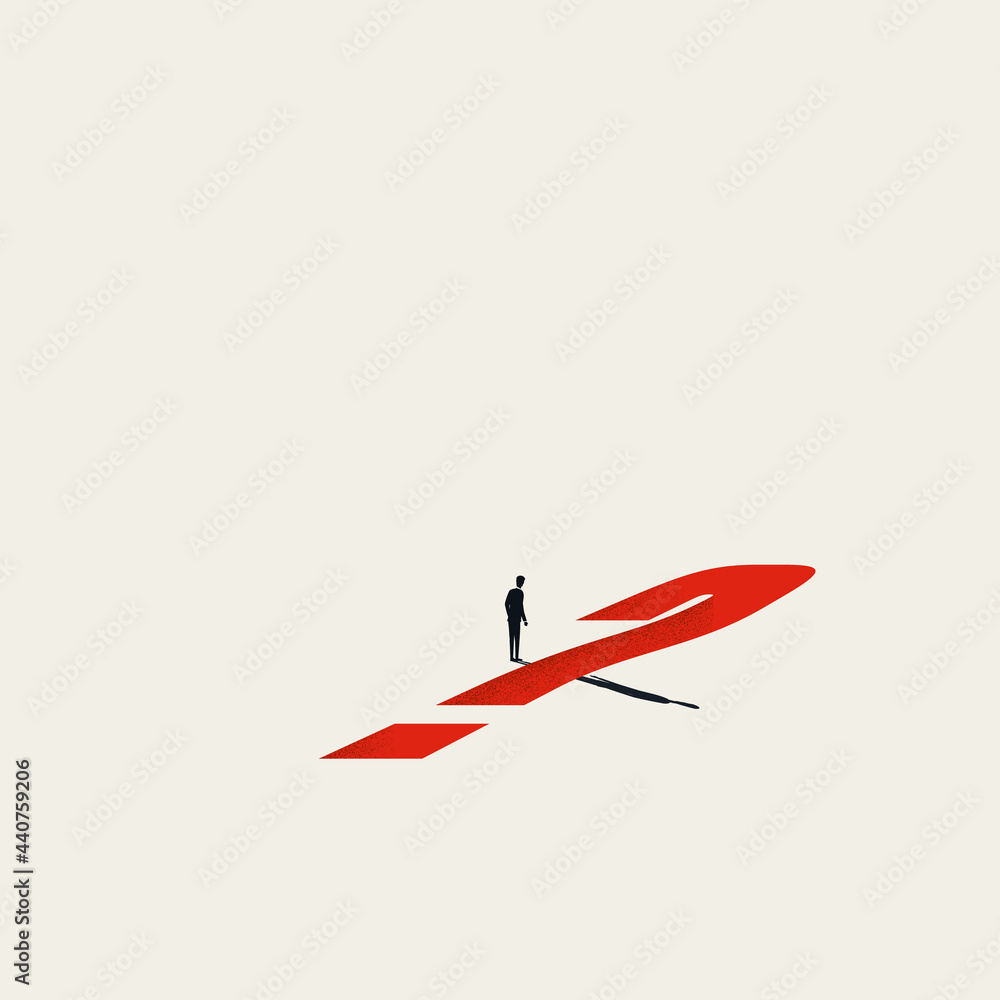 Business future vector concept. Symbol of uncertainty, questions ...