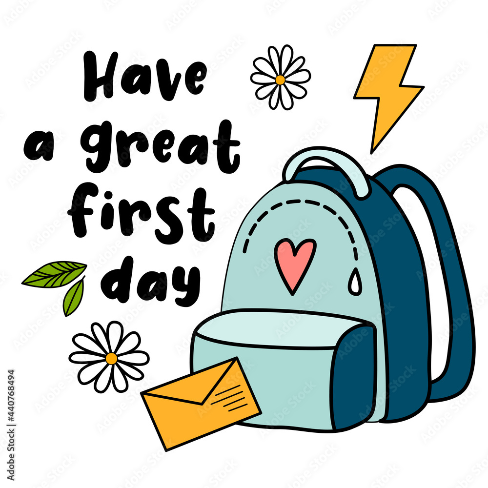 Concept of education. School background with hand drawn school supplies ...