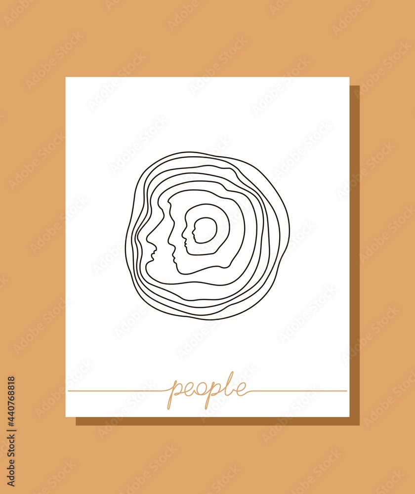 Human life. Emblem design in the form of age rings of a tree ...