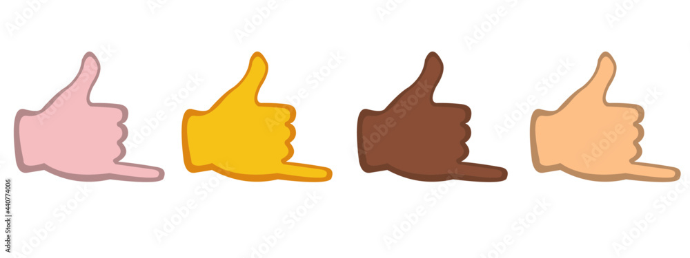 Vector illustration of hand emoticons making shaka gesture Stock Vector ...