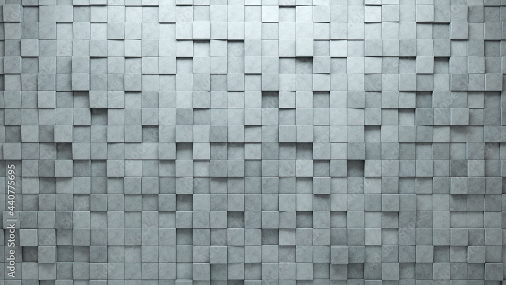 Square Tiles arranged to create a 3D wall. Concrete, Futuristic ...