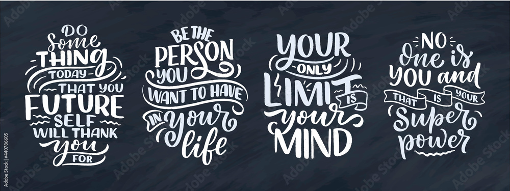 Set with lettering slogans about be yourself. Funny quotes for blog ...