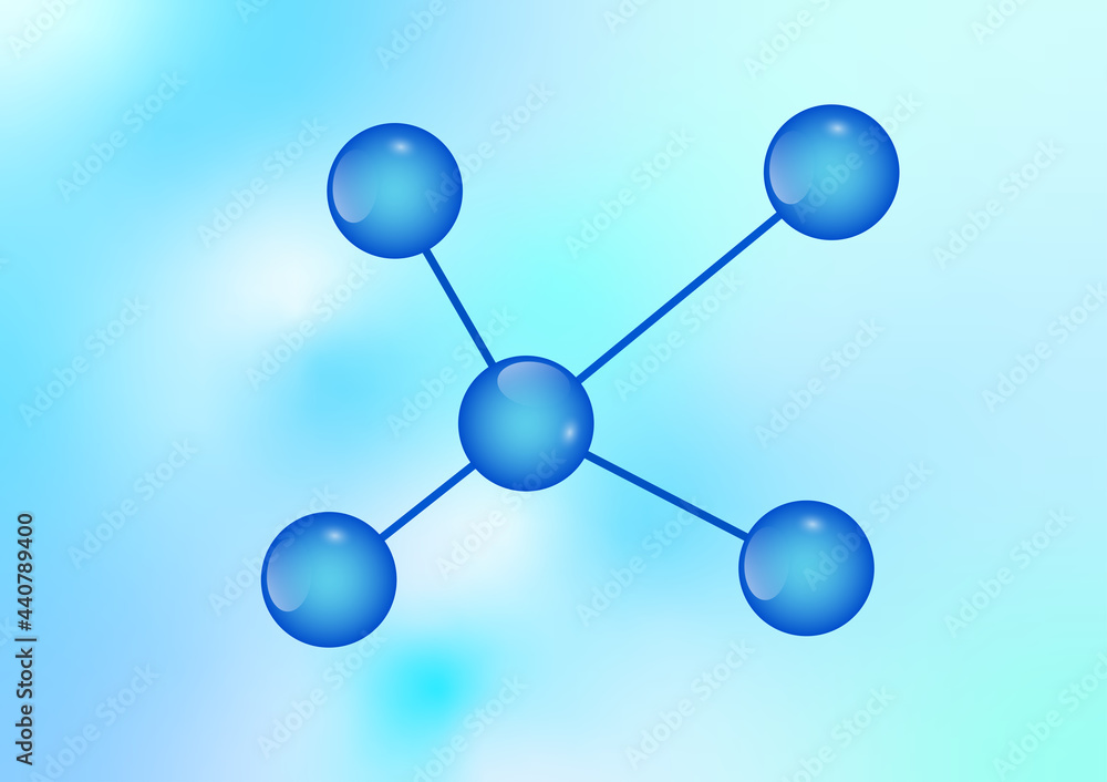 ball molecules shapes with blue background concept science atom ...