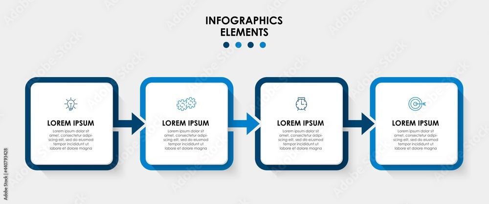 Business Infographic design template Vector with icons and 4 options or ...