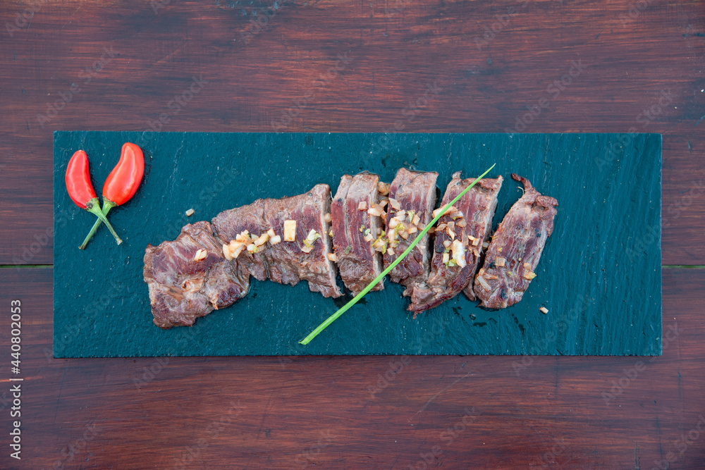 Sous vide cooking concept and low temperature cooking. Vacuum packed ...