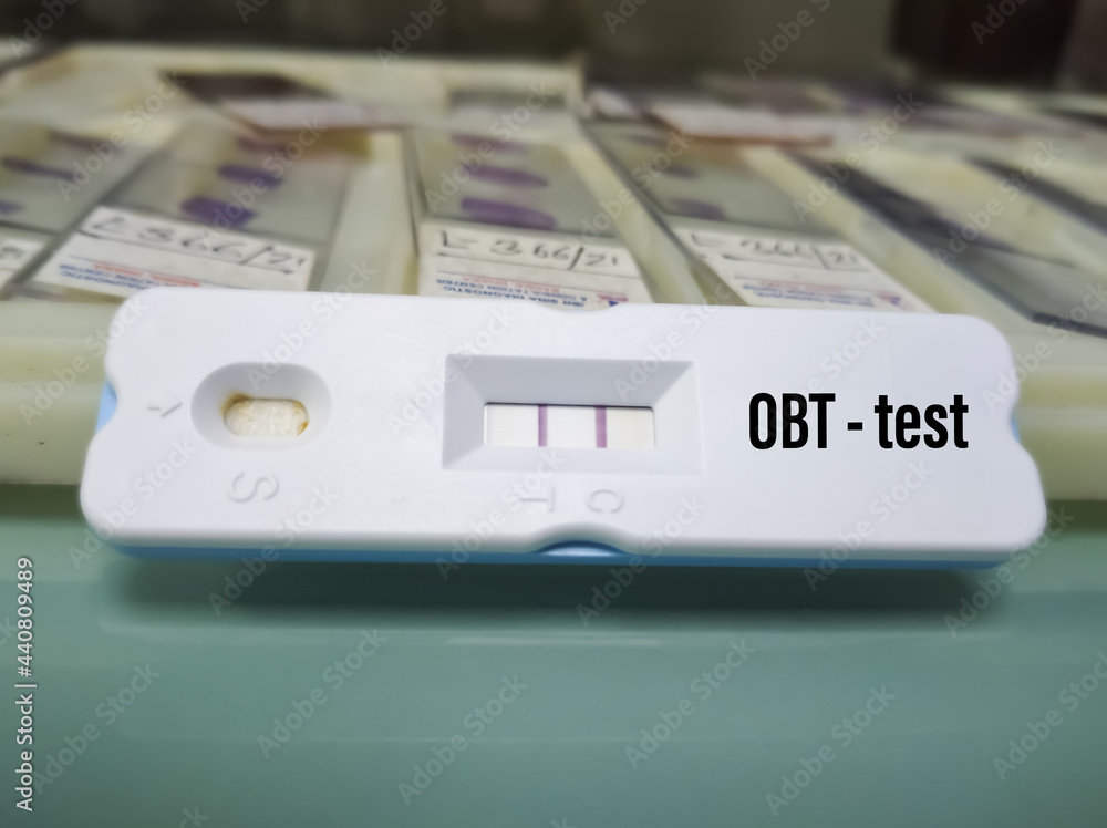 OBT(Occult Blood Test) is a lab test casette used to check stool ...