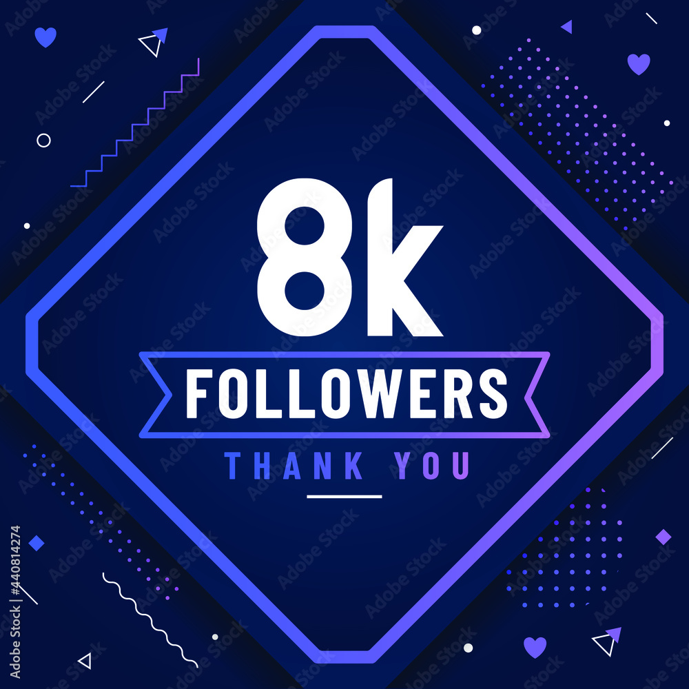 Thank you 8K followers, 8000 subscribers celebration modern colorful ...
