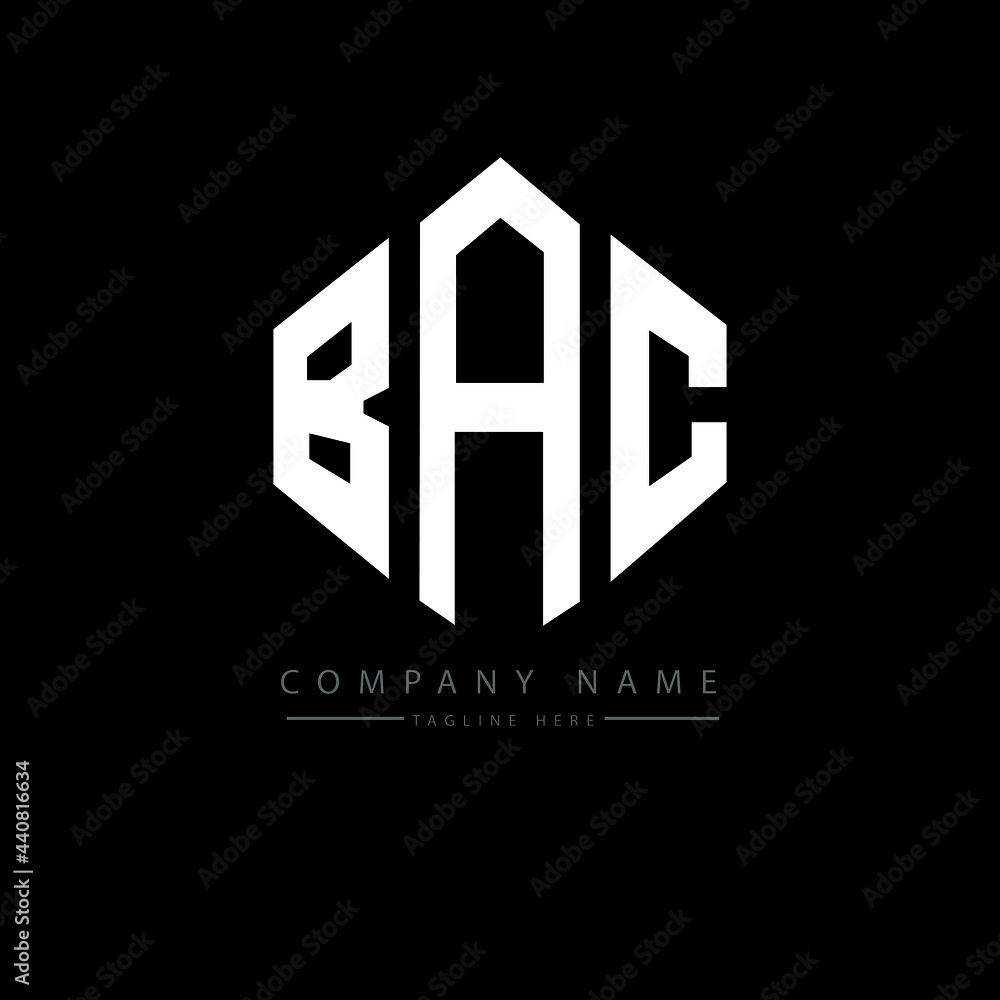 BAC letter logo design with polygon shape. BAC polygon logo monogram ...