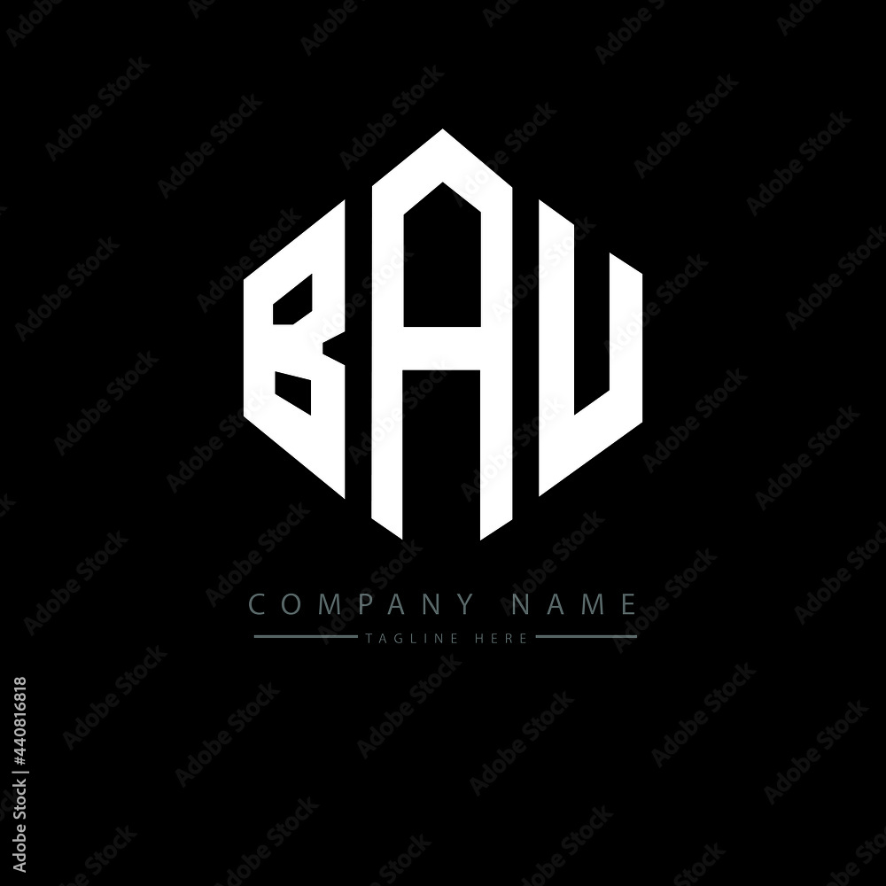 BAU letter logo design with polygon shape. BAU polygon logo monogram ...