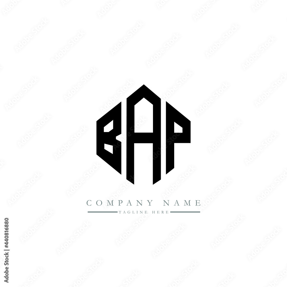BAP letter logo design with polygon shape. BAP polygon logo monogram ...