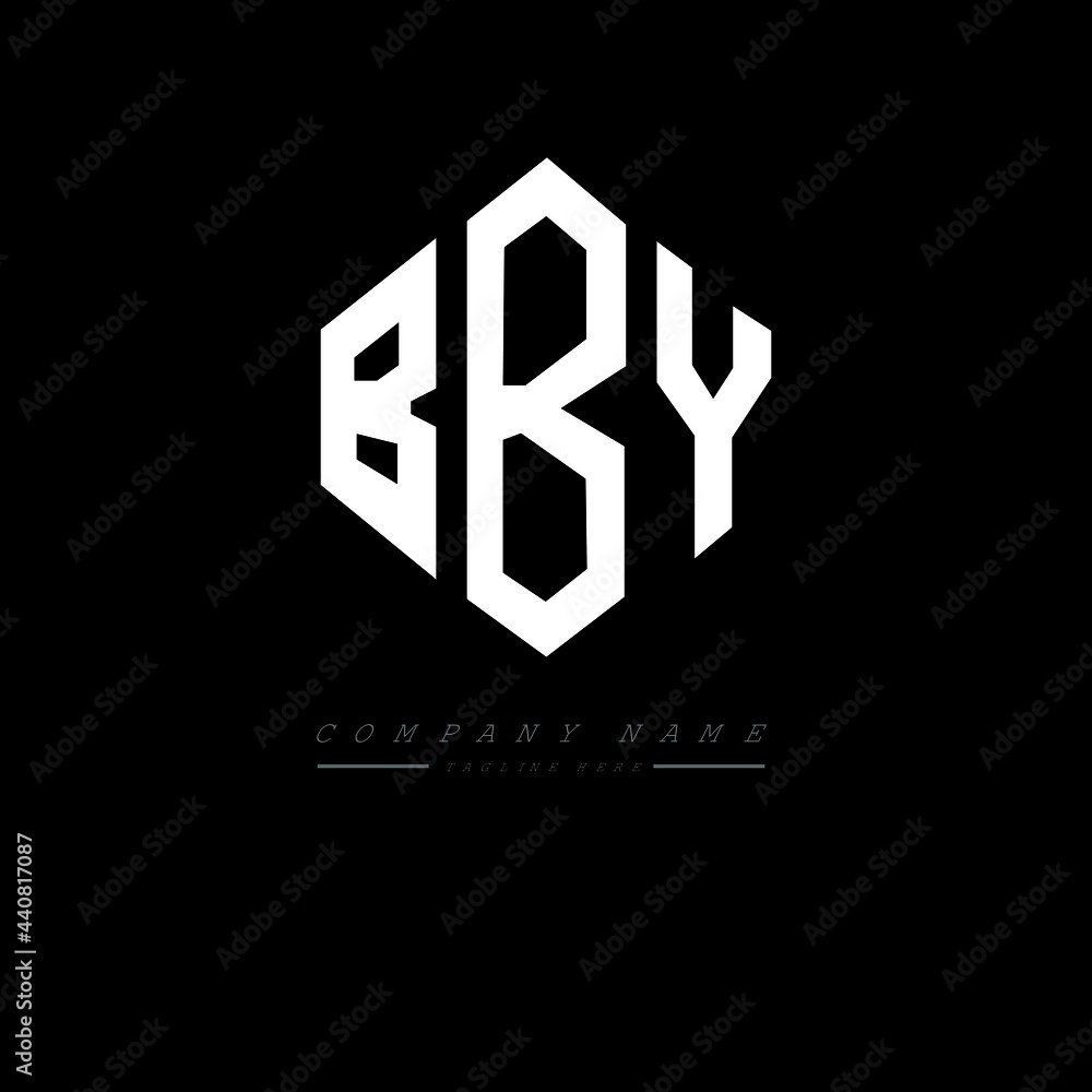 BBY letter logo design with polygon shape. BBY polygon logo monogram ...