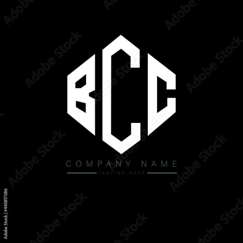 BCC letter logo design with polygon shape. BCC polygon logo monogram ...