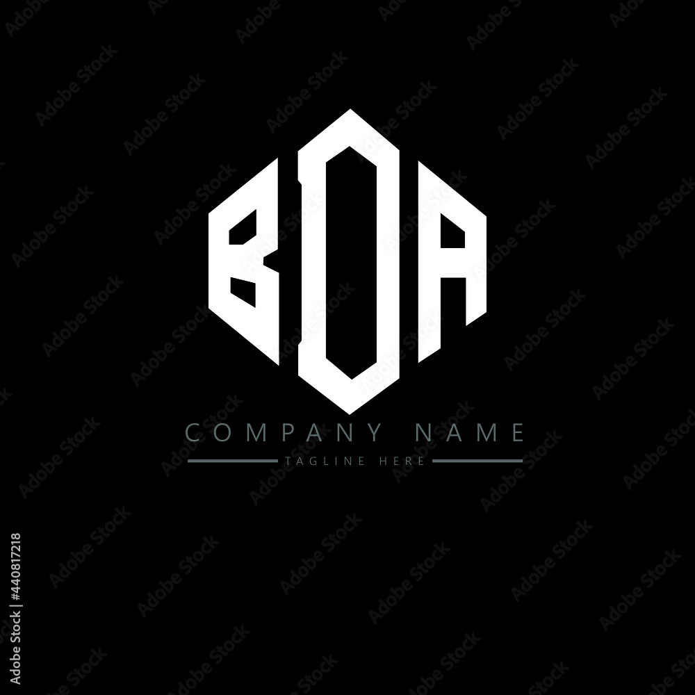 BDA letter logo design with polygon shape. BDA polygon logo monogram ...