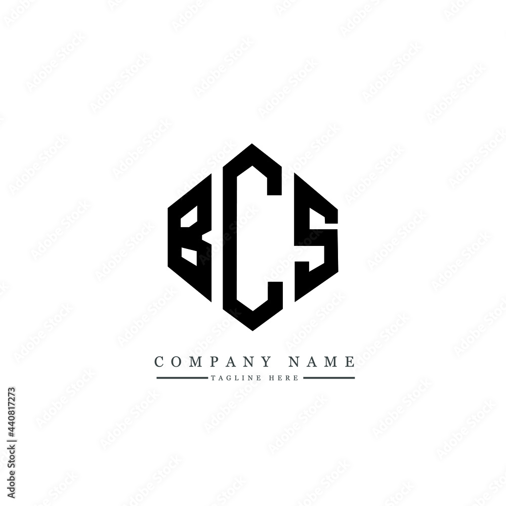 BCS letter logo design with polygon shape. BCS polygon logo monogram ...