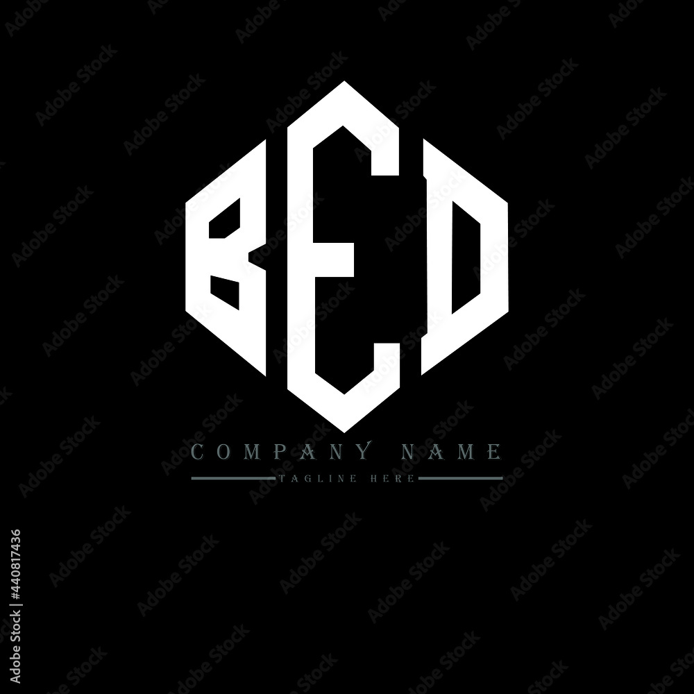 BED letter logo design with polygon shape. BED polygon logo monogram ...