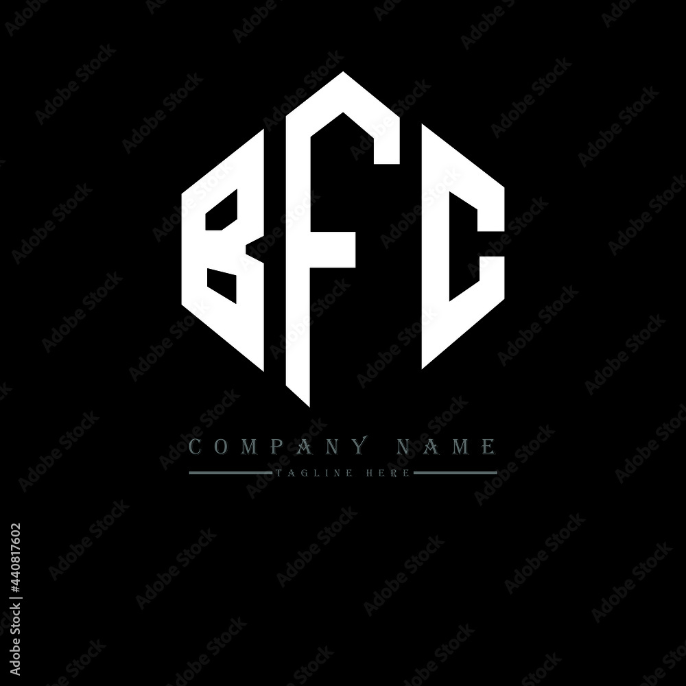 BFC letter logo design with polygon shape. BFC polygon logo monogram ...