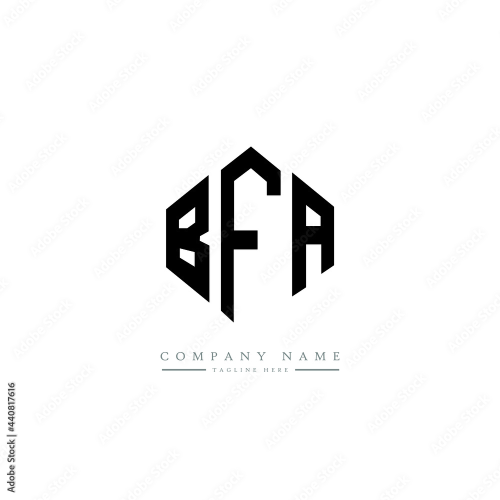BFA letter logo design with polygon shape. BFA polygon logo monogram ...
