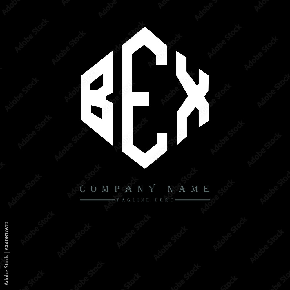BEX letter logo design with polygon shape. BEX polygon logo monogram ...