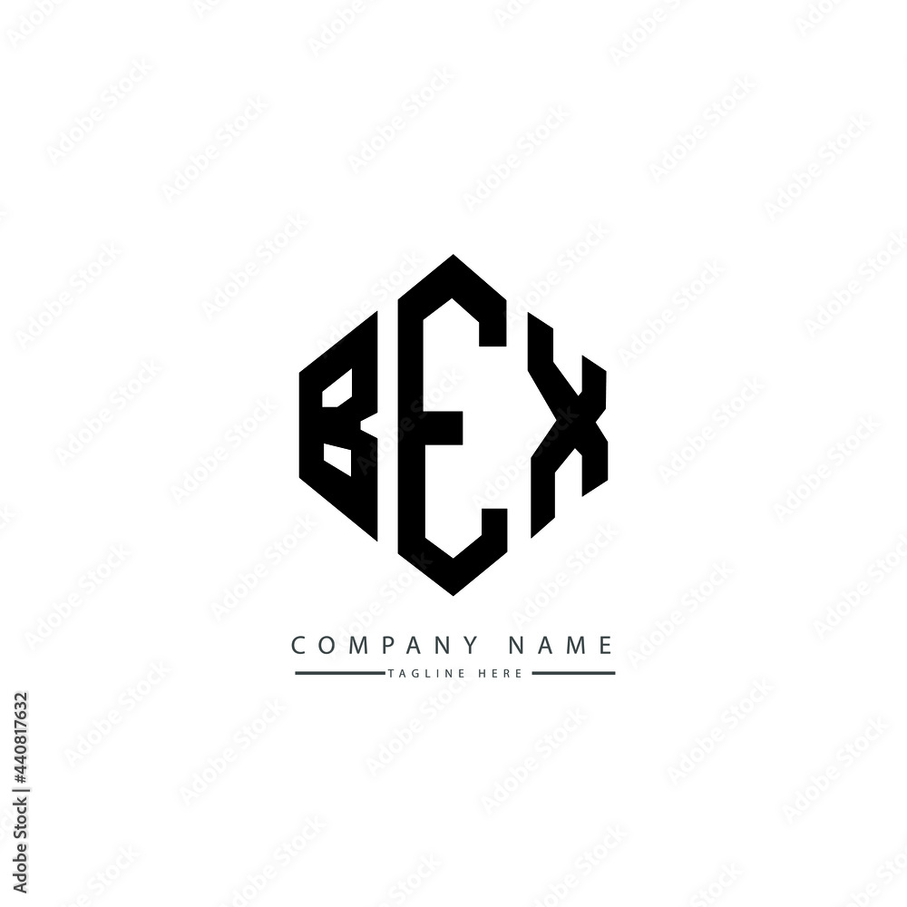 BEX letter logo design with polygon shape. BEX polygon logo monogram ...