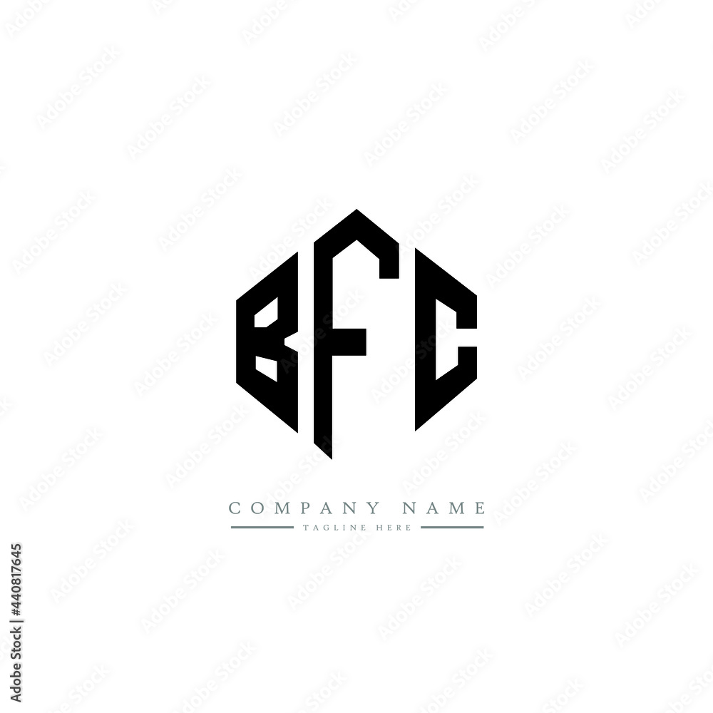 BFC letter logo design with polygon shape. BFC polygon logo monogram ...
