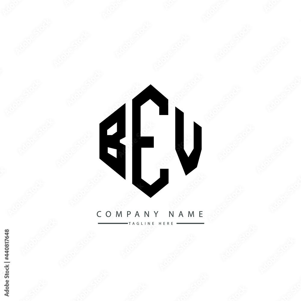Vecteur Stock BEV letter logo design with polygon shape. BEV polygon ...