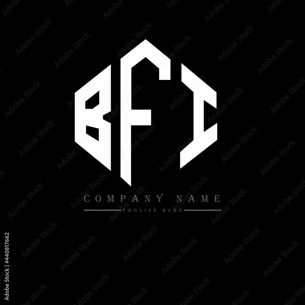 BFI letter logo design with polygon shape. BFI polygon logo monogram ...