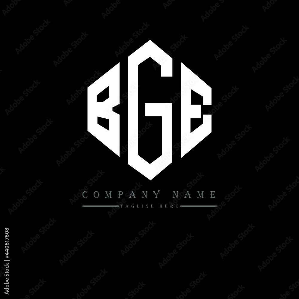 BGE letter logo design with polygon shape. BGE polygon logo monogram ...
