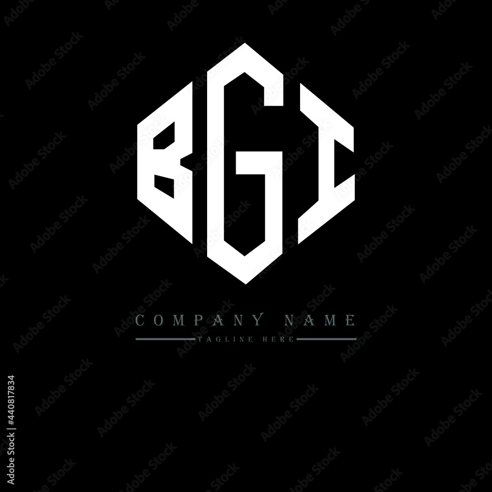 BGI letter logo design with polygon shape. BGI polygon logo monogram ...