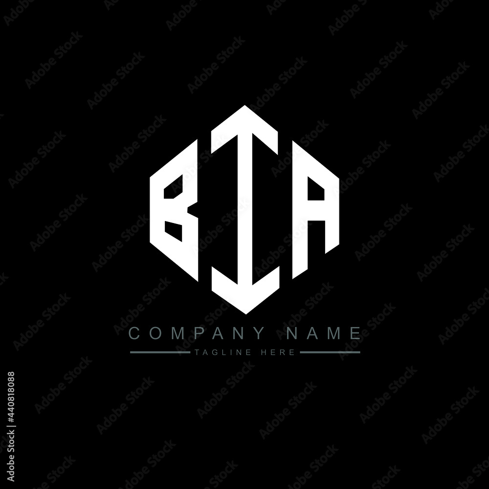 BIA letter logo design with polygon shape. BIA polygon logo monogram ...