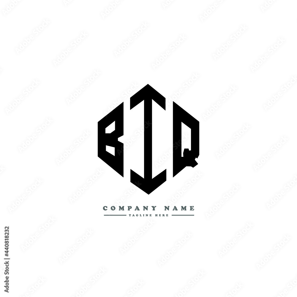 BIQ letter logo design with polygon shape. BIQ polygon logo monogram ...