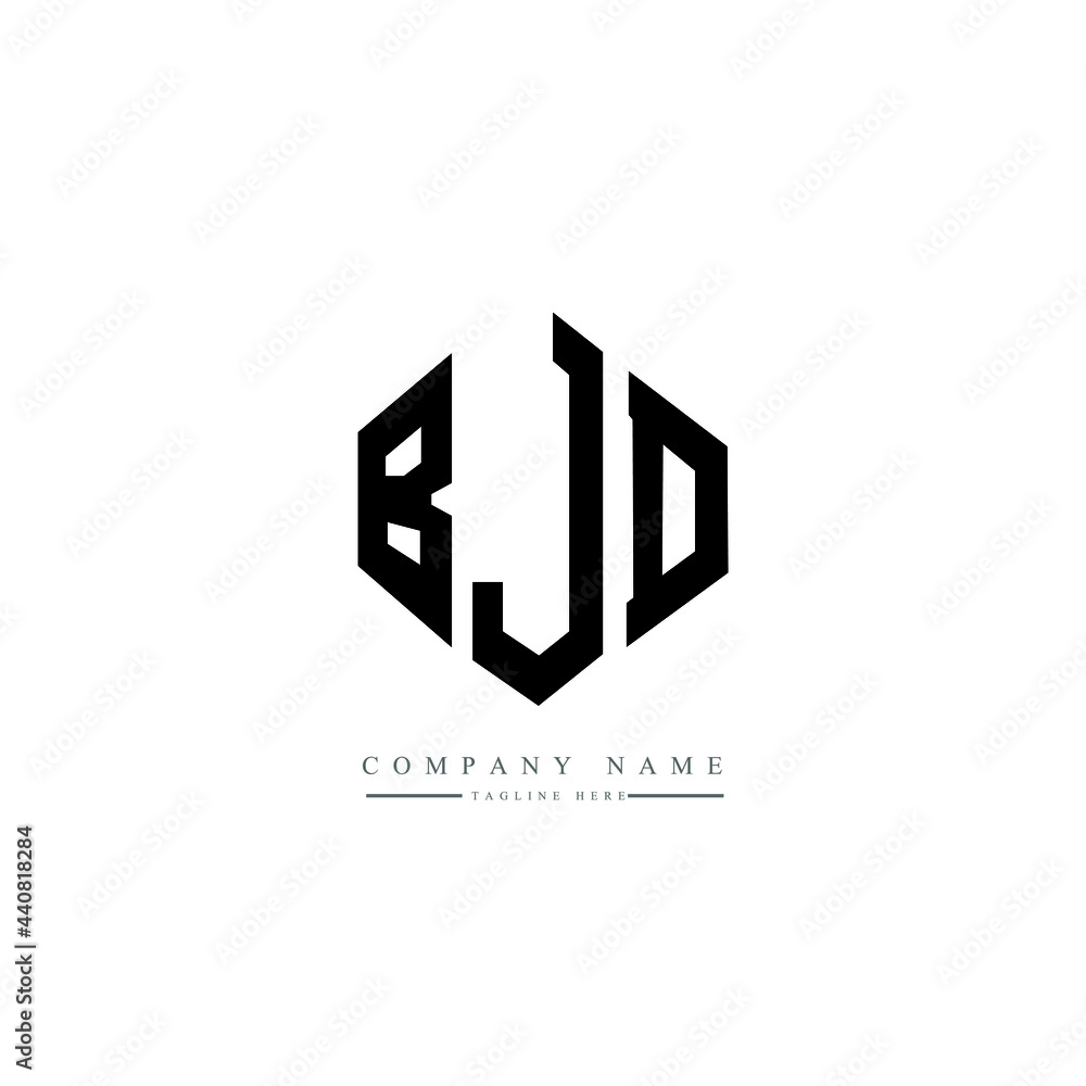 BJD letter logo design with polygon shape. BJD polygon logo monogram ...