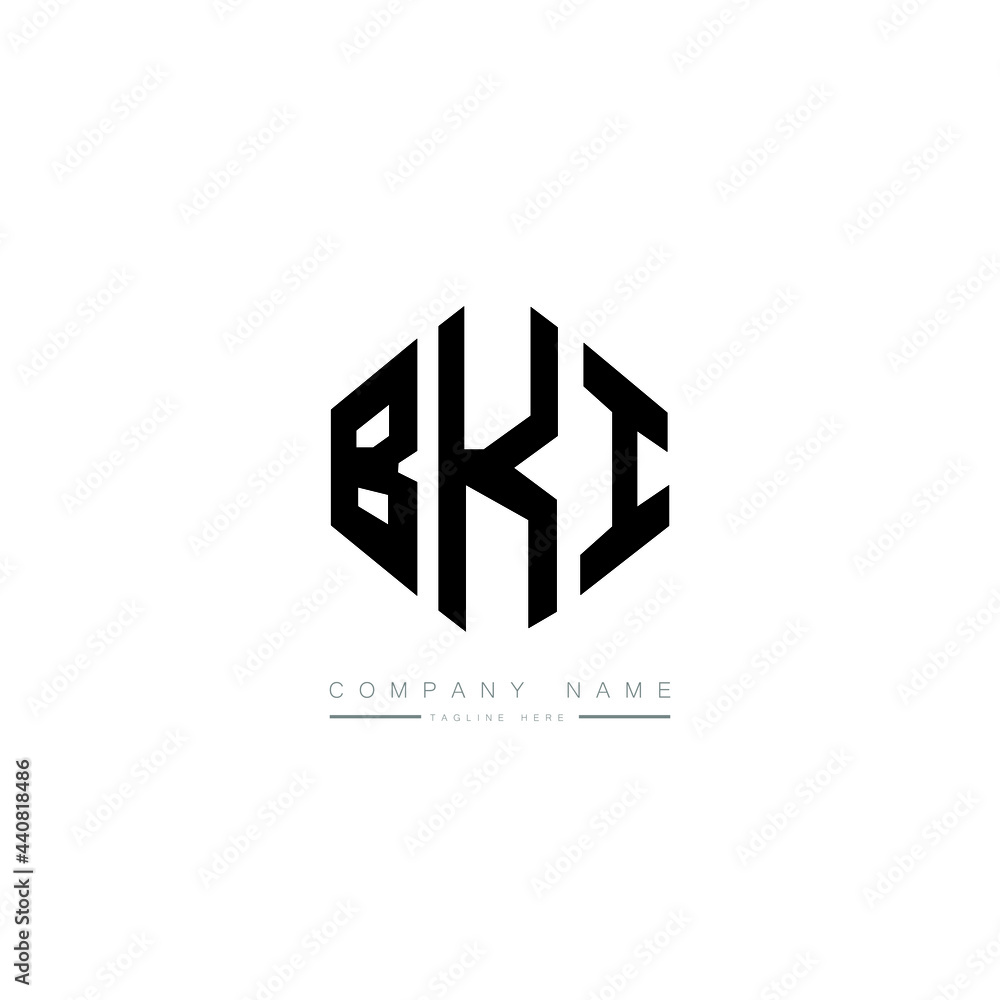 BKI letter logo design with polygon shape. BKI polygon logo monogram ...