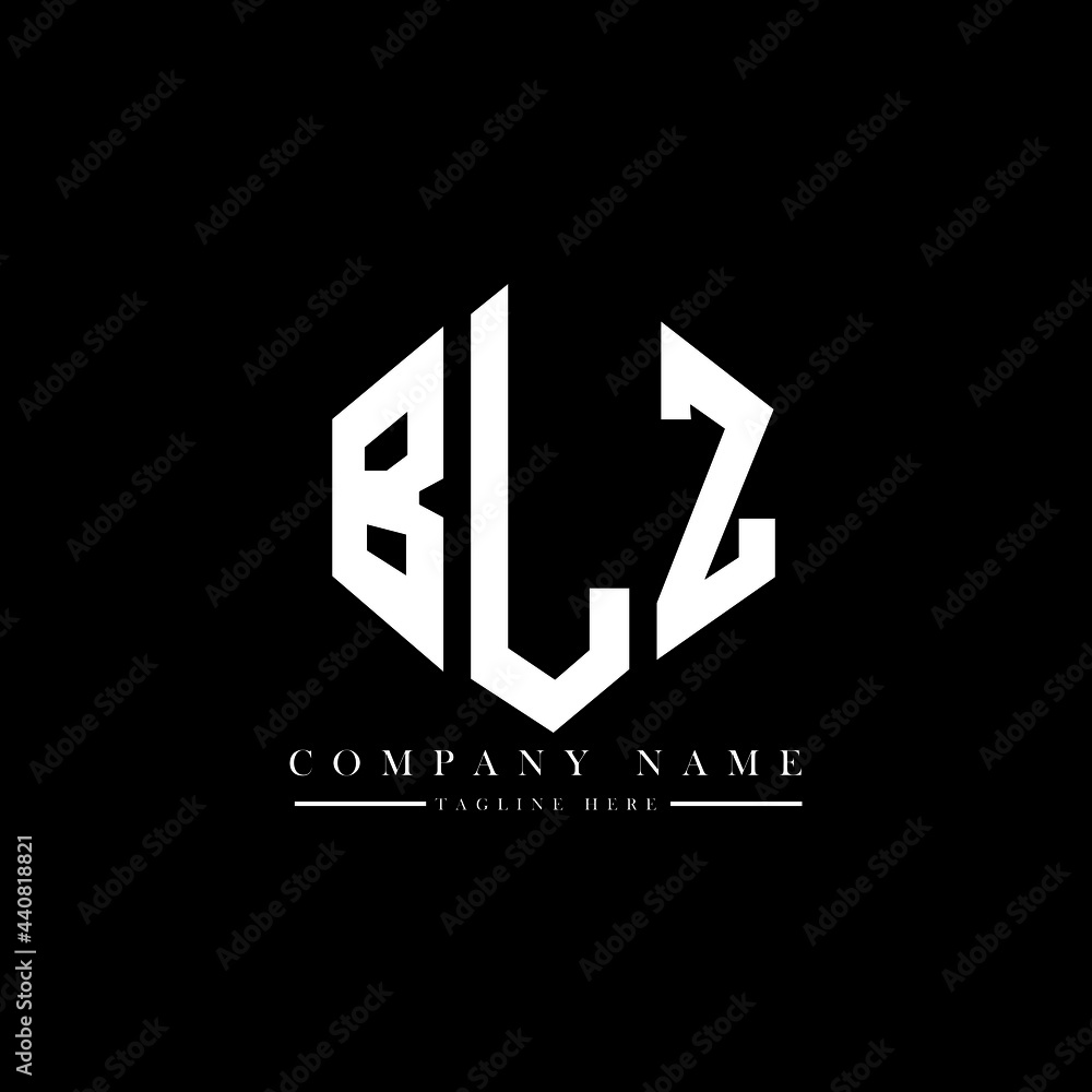 BLZ letter logo design with polygon shape. BLZ polygon logo monogram ...