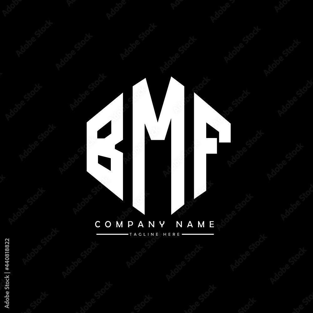 BMF letter logo design with polygon shape. BMF polygon logo monogram ...