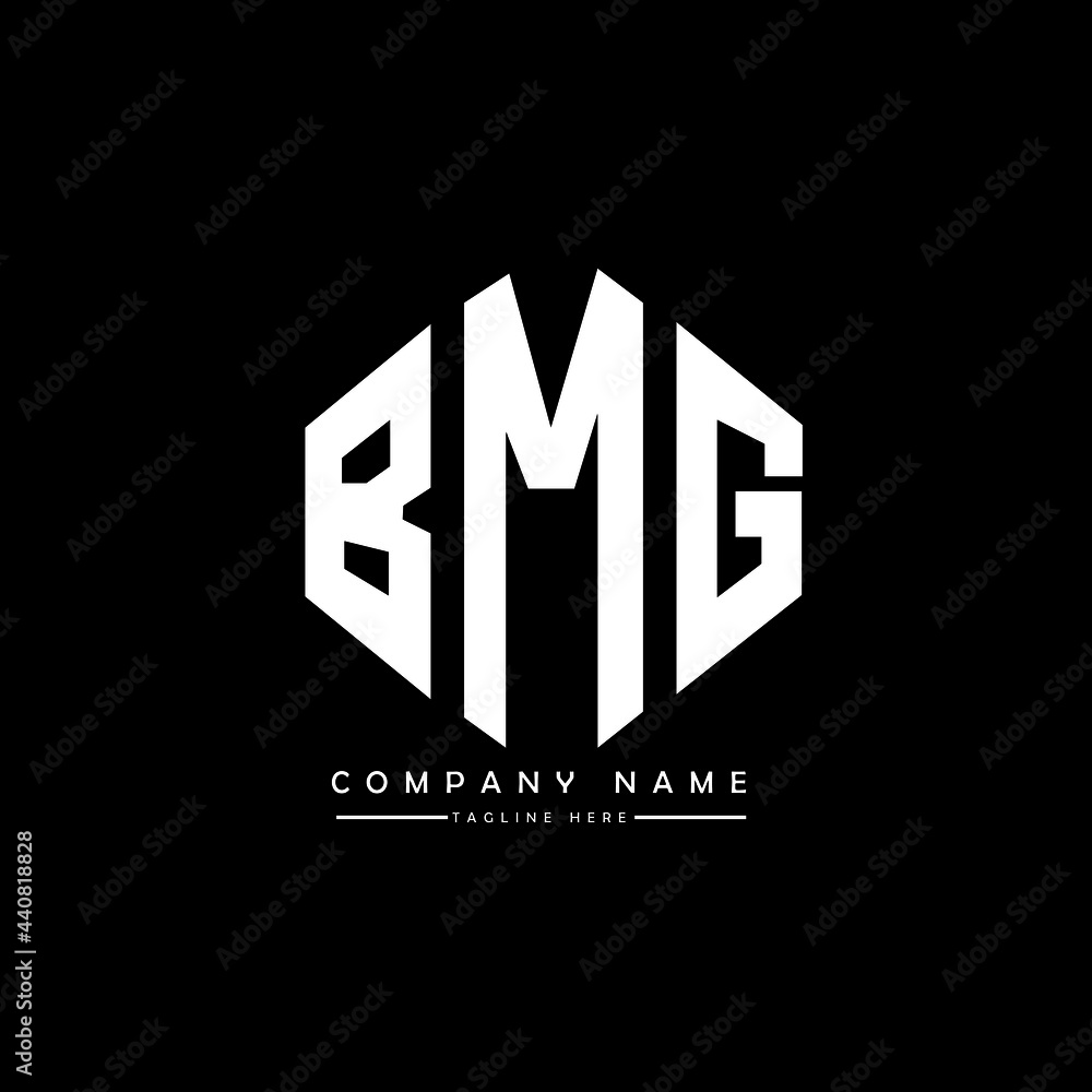 BMG letter logo design with polygon shape. BMG polygon logo monogram ...