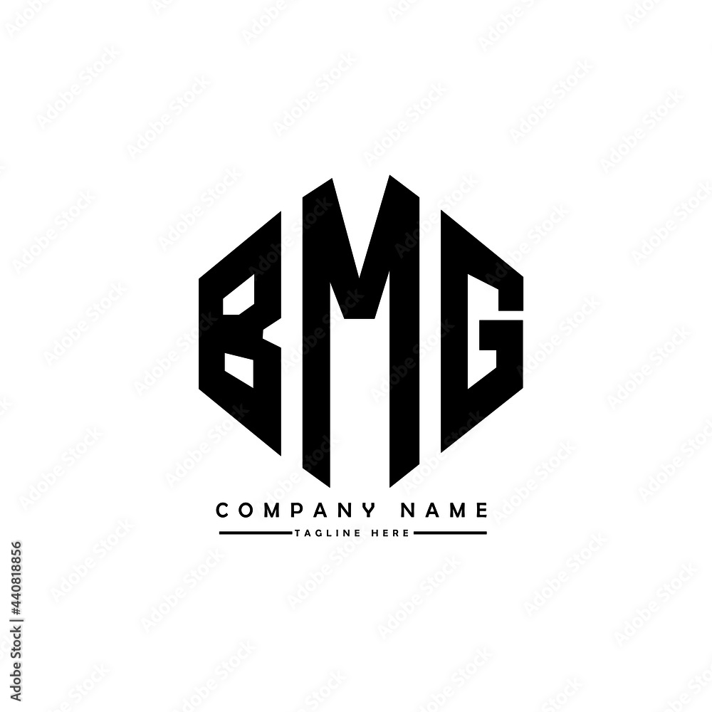 BMG letter logo design with polygon shape. BMG polygon logo monogram ...