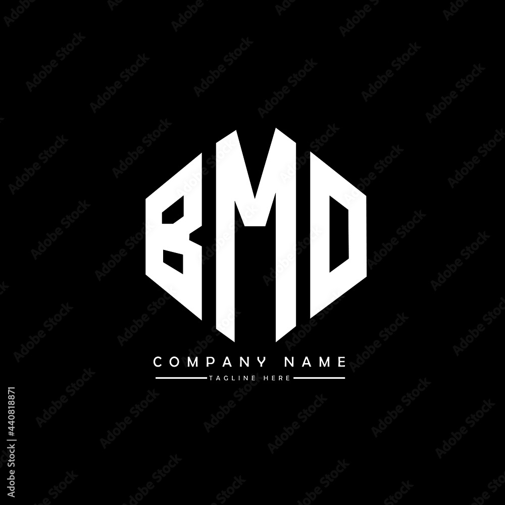 BMO letter logo design with polygon shape. BMO polygon logo monogram ...